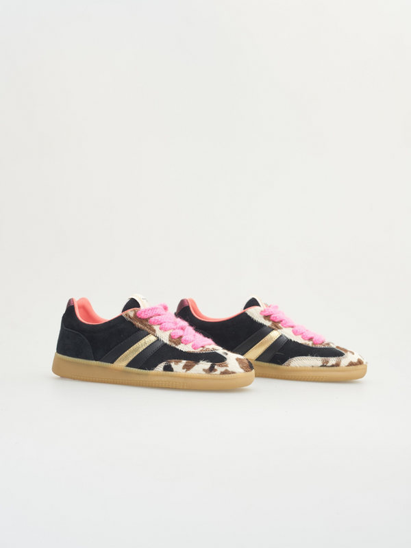 Serafini Copenhagen Vintage Trainer Black Cow Print - Renee’s