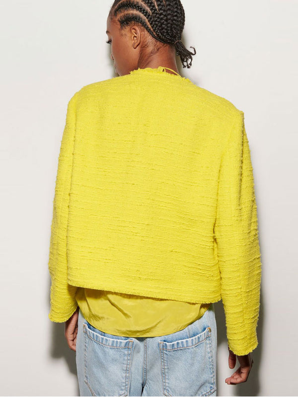 Luisa Cerano Tweed Look Jacket Lemon - Renee’s