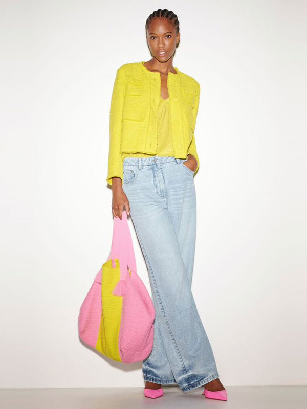 Luisa Cerano Tweed Look Jacket Lemon - Renee’s