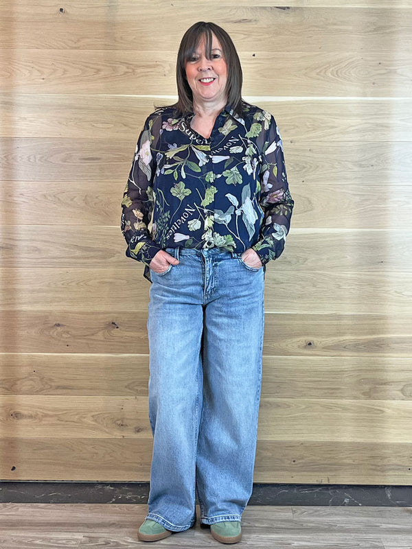 Riani Blouse Deep Sea Patterned - Renee’s