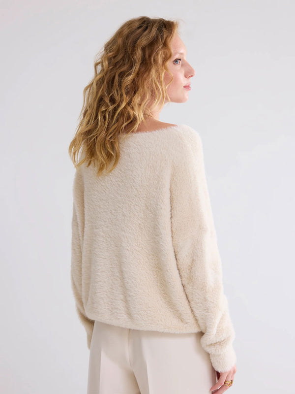 Summum Faux Fur Jumper Ivory - Renee’s