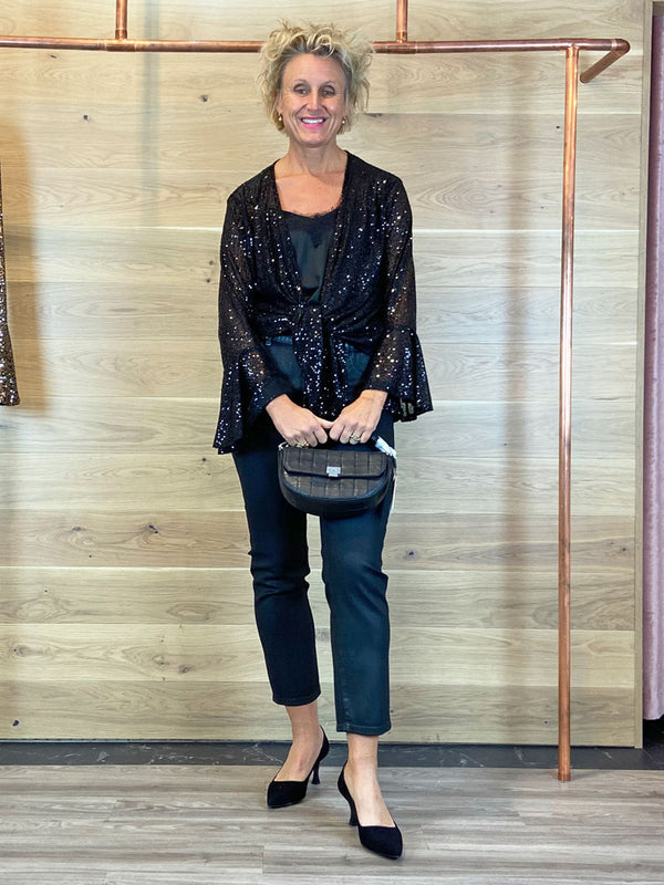 ACL Sequin Coverup with Tie Black - Renee’s