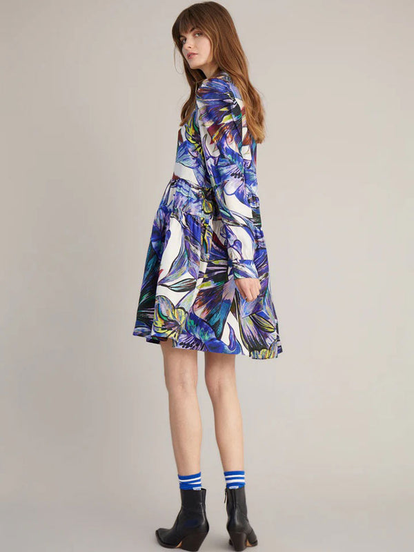 Munthe Dimple Silk Dress Blue - Renee’s